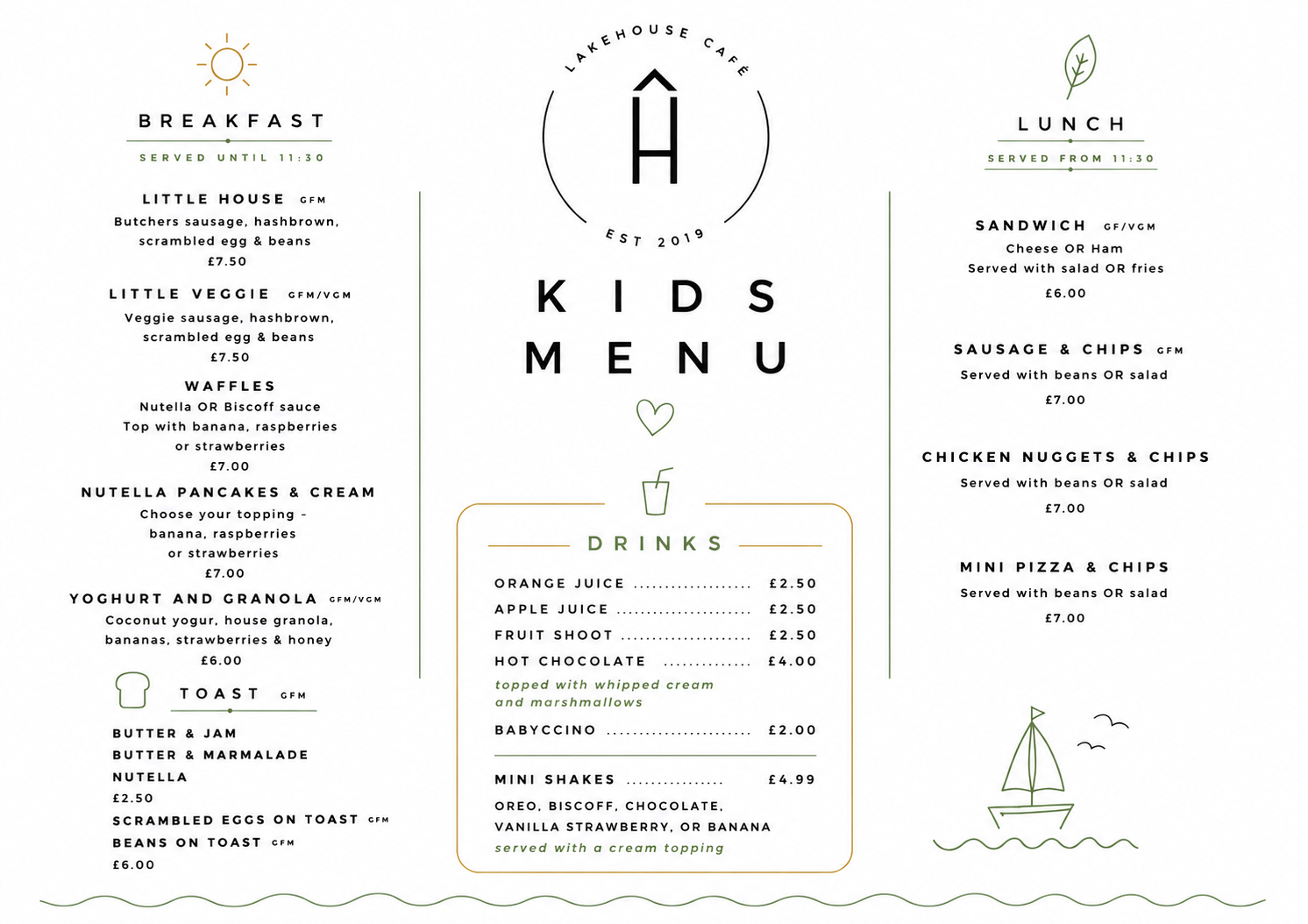 Little Ones Menu